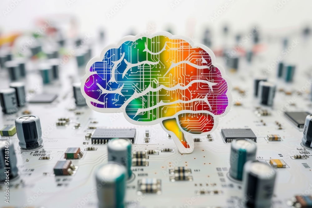 AI Brain Chip photolithography. Artificial Intelligence experiential ...