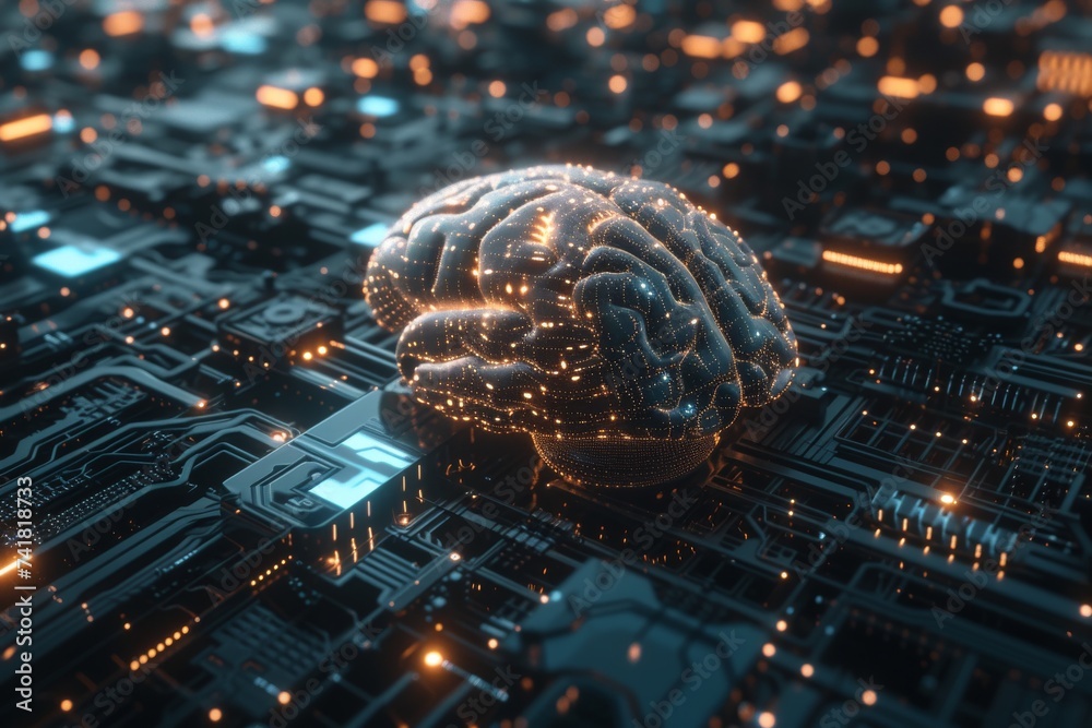 AI Brain Chip ai strategy. Artificial Intelligence ai leadership human ...