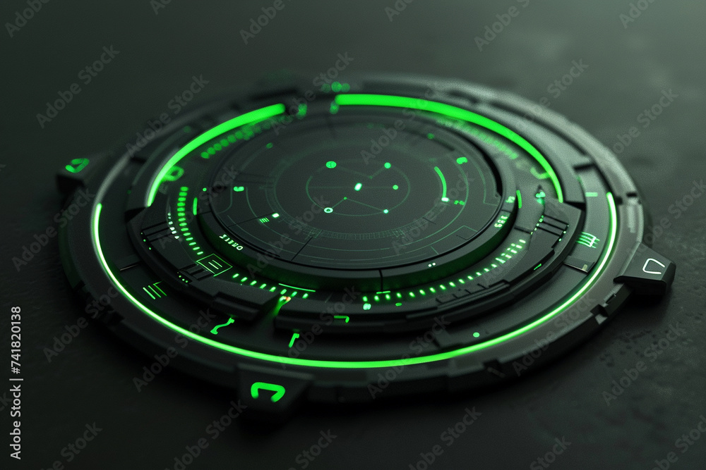 3d render of a circle HUD for an interdimensional communication device ...