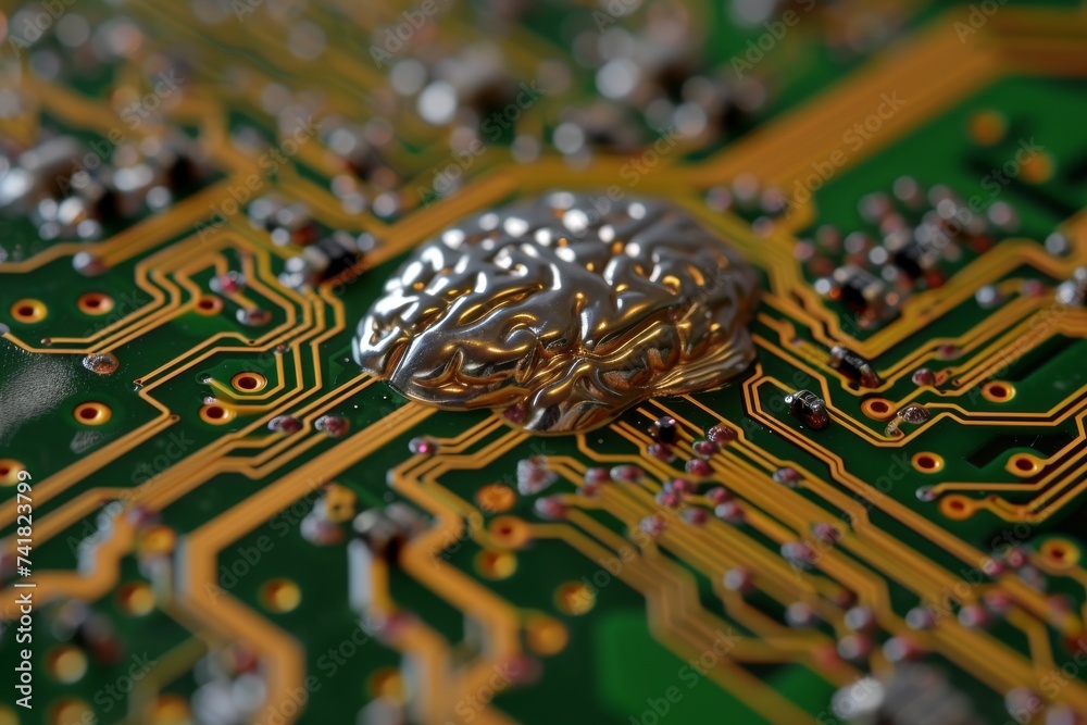 AI Brain Chip neural interface system. Artificial Intelligence radio ...