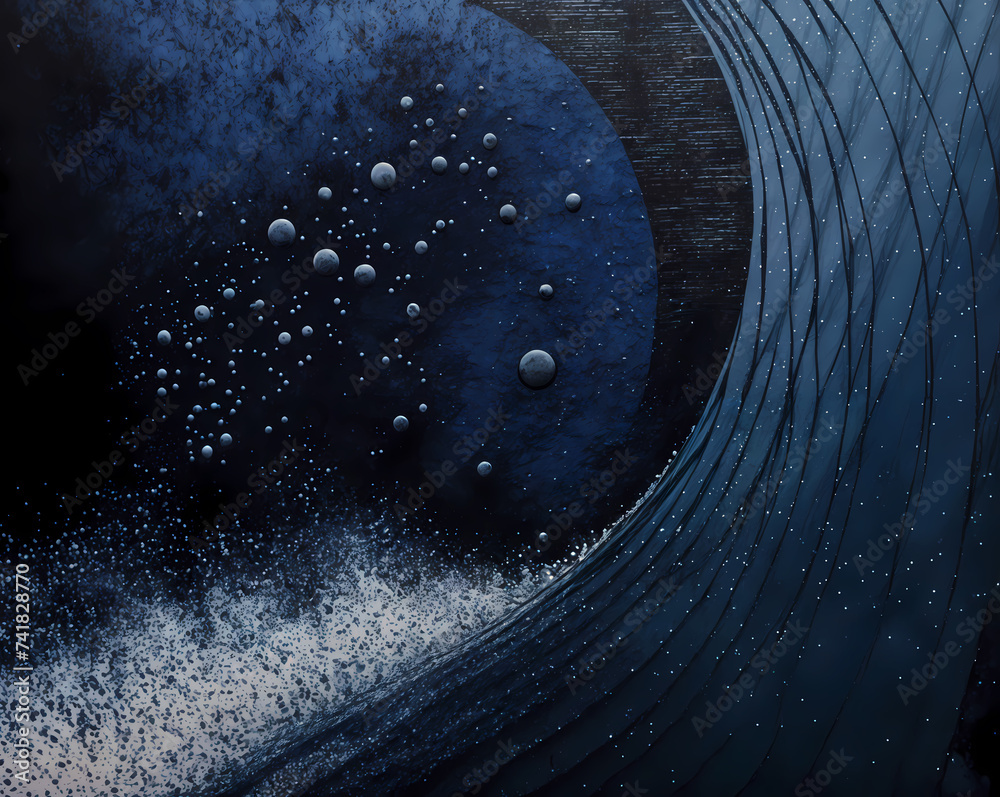 Abstract dynamic dispersion effect background for texture. Blue ...