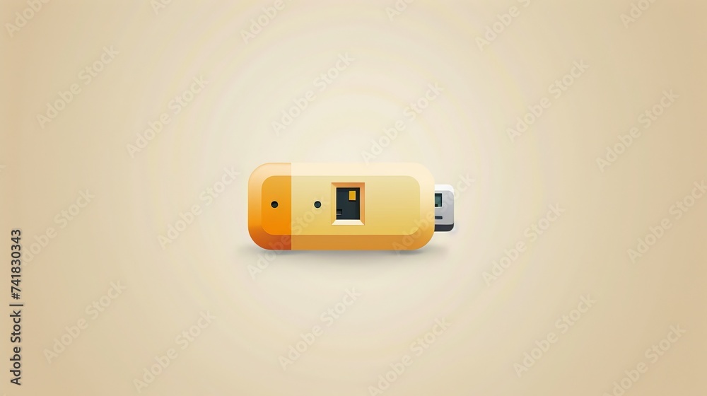 A simple yet highly recognizable vector icon of a USB symbol ...