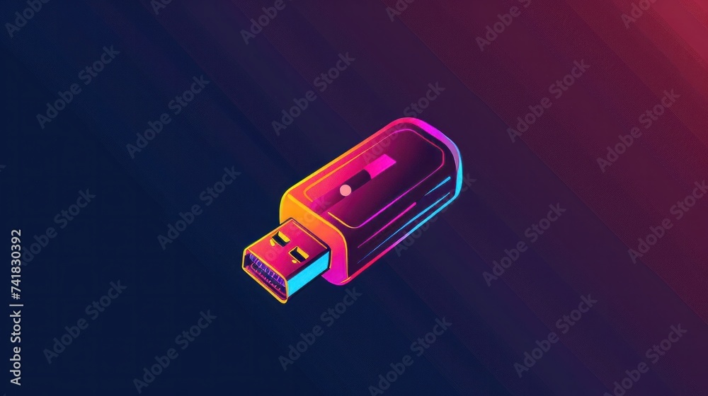 A simple yet highly recognizable vector icon of a USB symbol ...