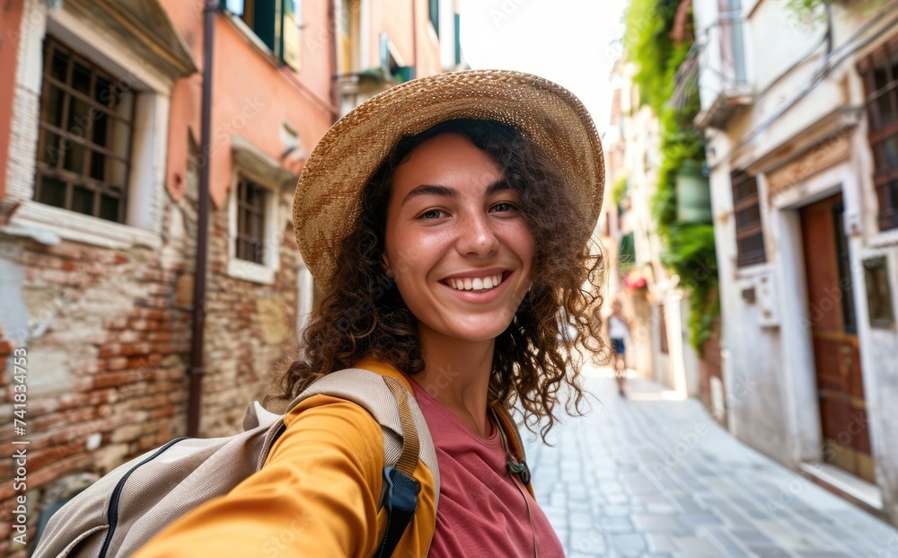 Street Style Tour in Venice: Influencer Woman Embarks on a Trendy ...