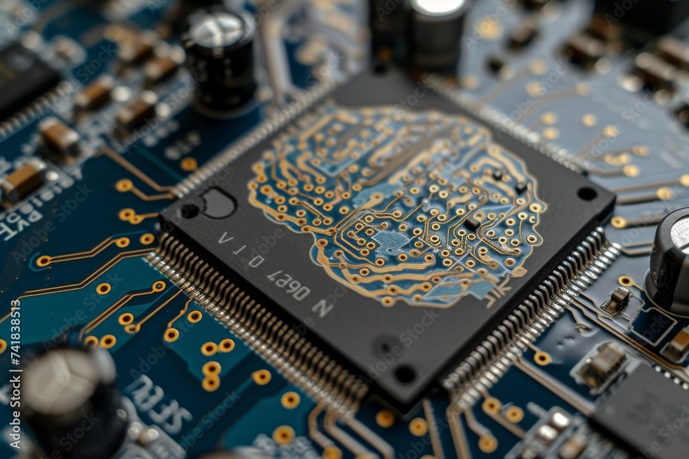 AI Brain Chip smart appliances. Artificial Intelligence neurological ...