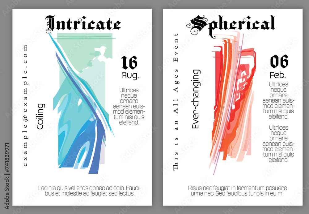 Flyer A4 with Abstract Shuttered Glass Shape Simple on White Background ...