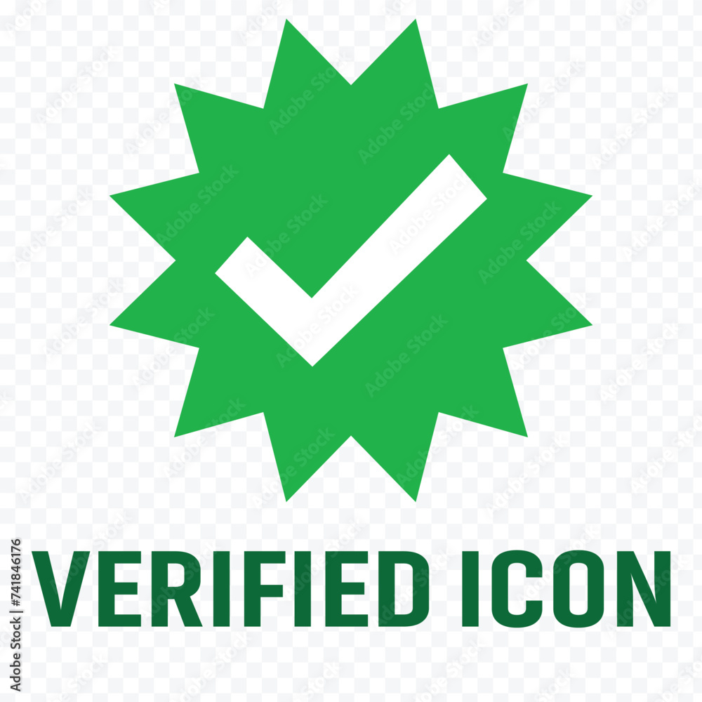 Green check mark icon. Verified icon graphic design template vector ...