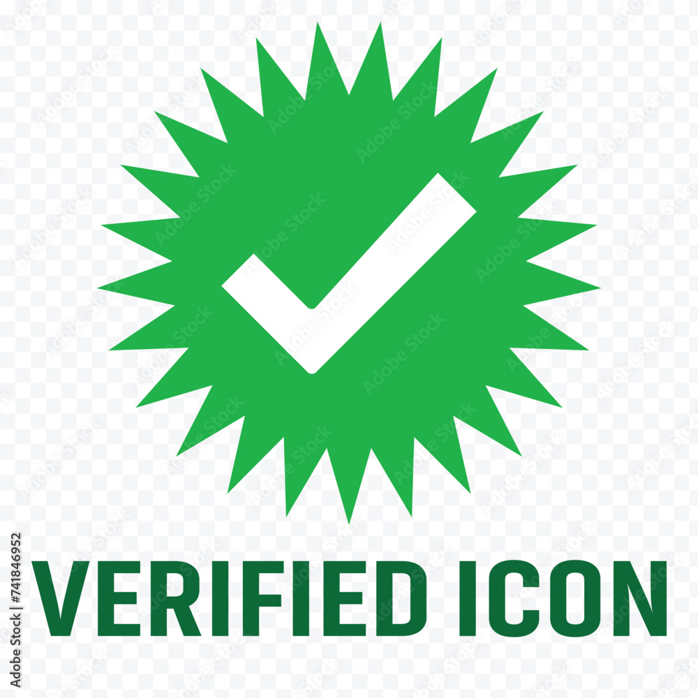 Green check mark icon. Verified icon graphic design template vector ...