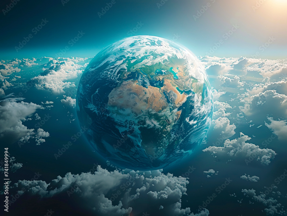 Textured Earth Render with Vivid Detail created with Generative AI ...