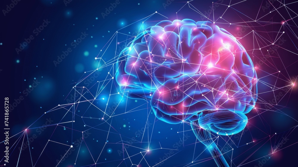 Cognitive Network Brain Concept - A visualization of a brain composed ...