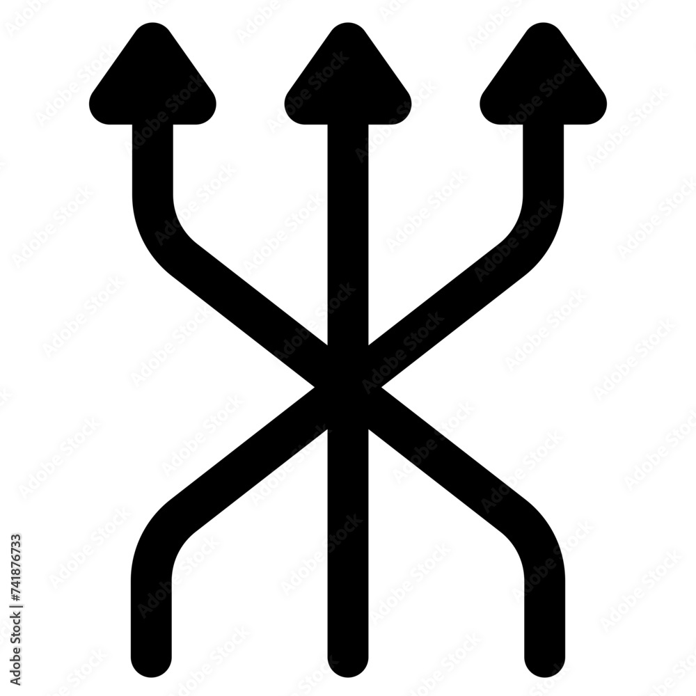 three way, data flow, crossroads, arrows, intersection, direction ...