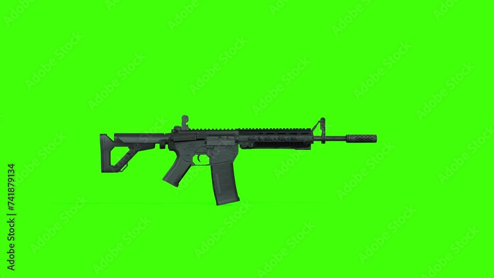 Vídeo do Stock: 3D 360-degree rotating Colt CM901 rotating on the green ...