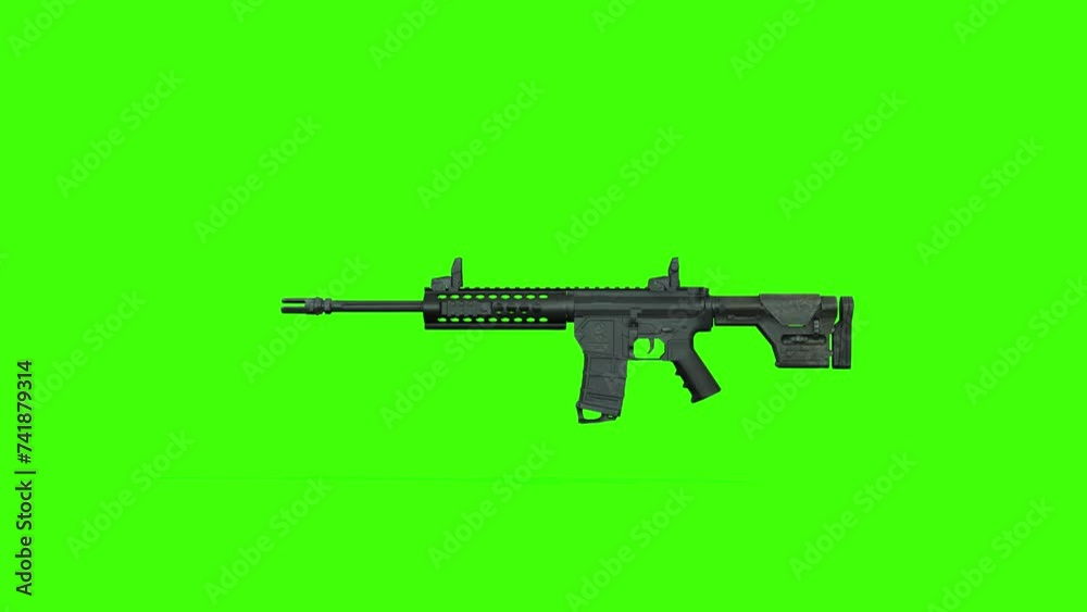 3D 360-degree rotating Colt CM901 rotating on the green screen ...