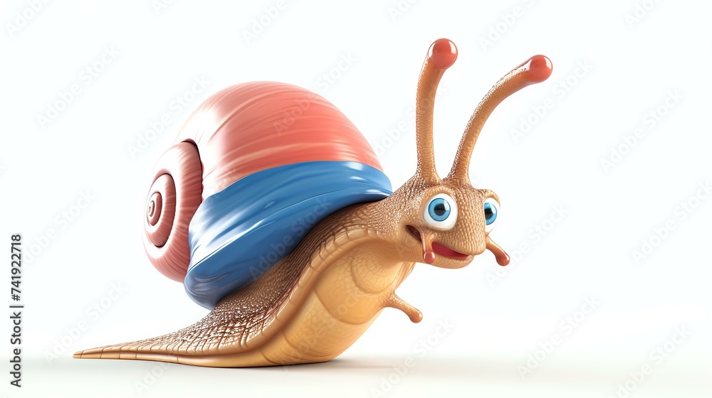 A charming 3D snail dressed as a mail carrier ready to deliver smiles ...