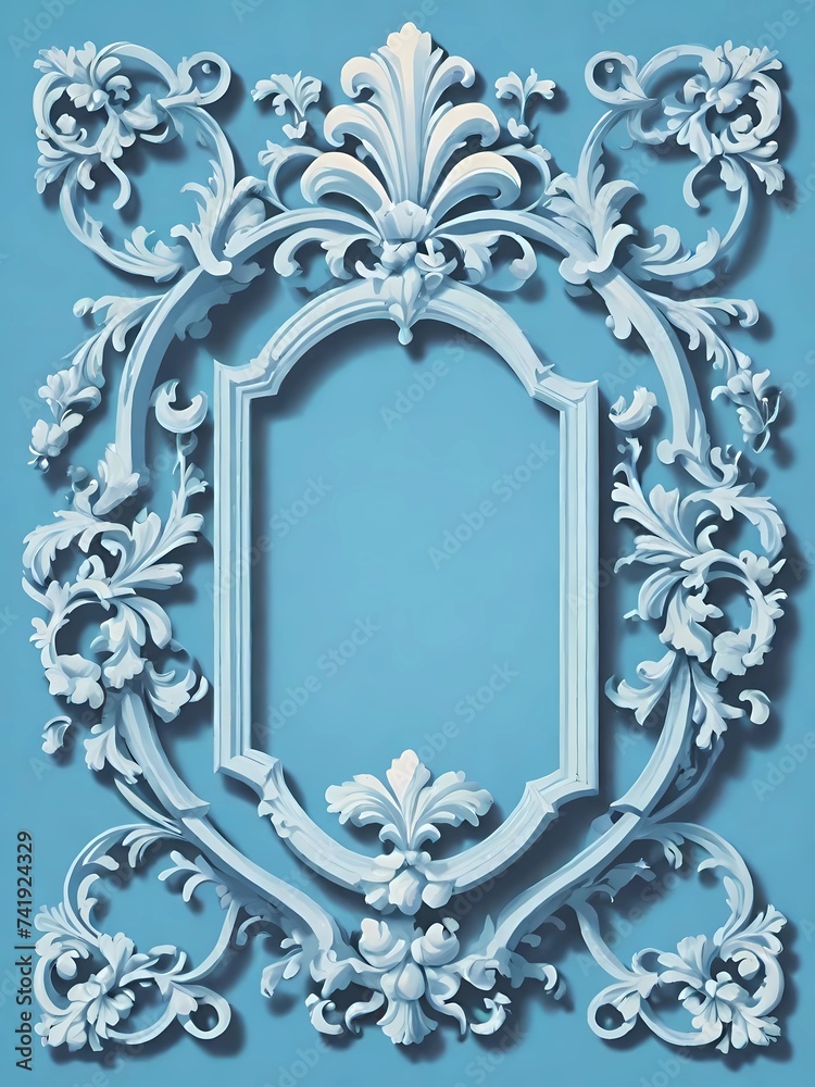 ornate baroque-style frames with intricate designs and a color palette ...