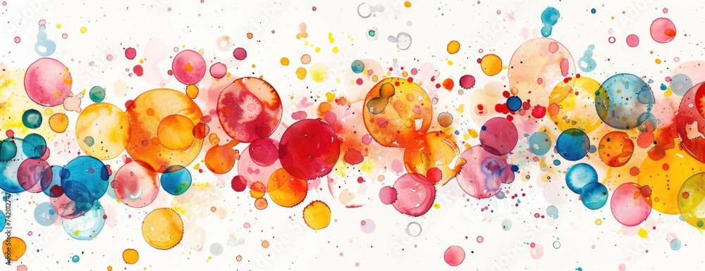 Vibrant Watercolor Blobs Wallpaper: Colorful Balloon-Like Shapes Floating on a Crisp White ...