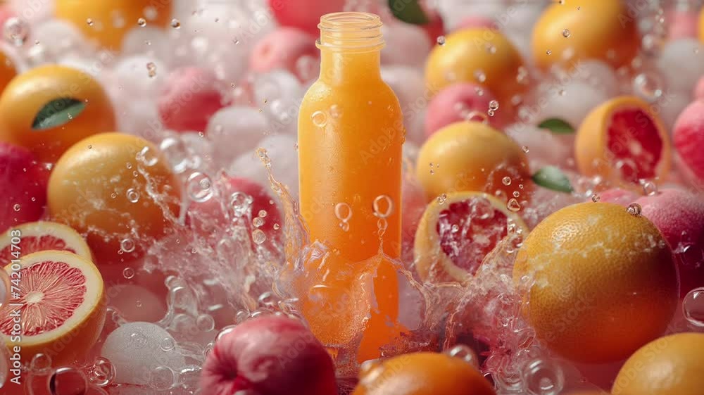 "A refreshing floating water beverage with a mixed fruit flavor ...