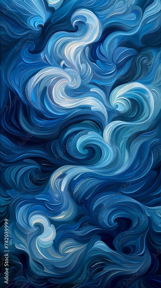 blue white wave pattern mana flowing song wind surreal color floating ...