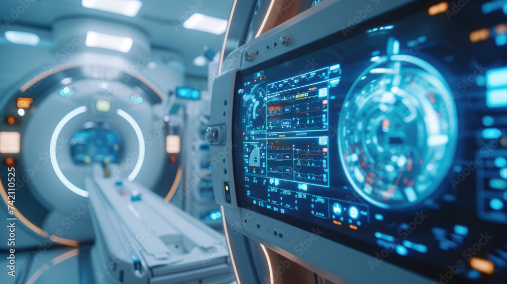 Ultra-modern Magnetic Resonance Imaging (MRI) scanner machine in ...