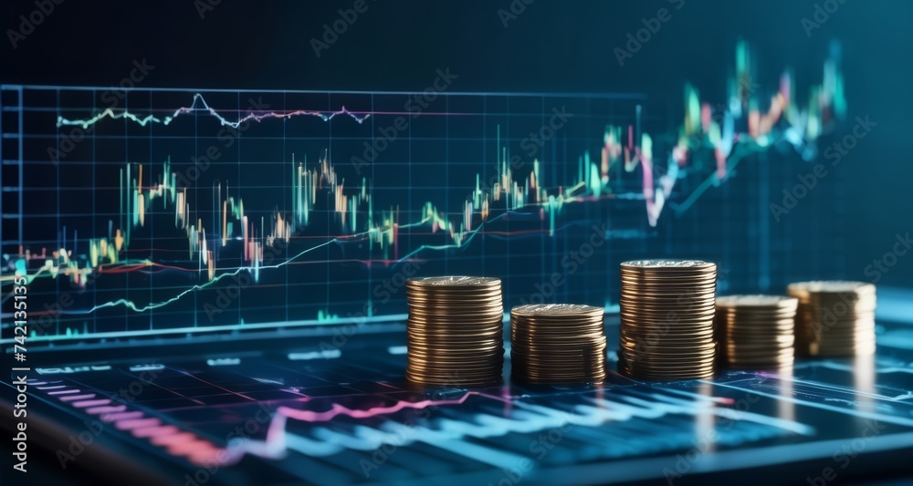 Prosperity in motion - Financial success symbolized by stock charts and ...