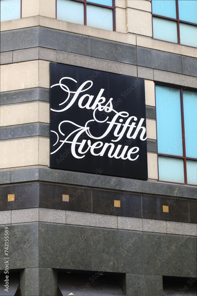 New York, New York, USA - December 10: Built in 1867, Saks Fifth Avenue ...