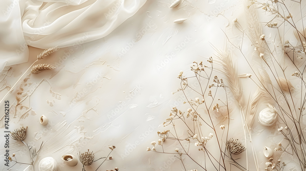 Illustrazione Stock Boho style background with neutral pastel color ...