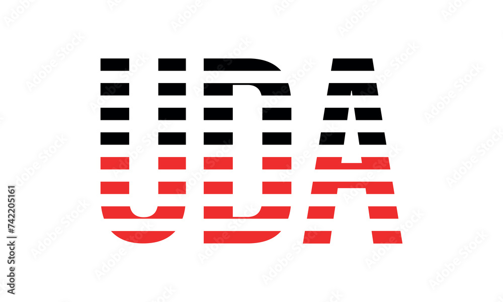 Vecteur Stock UDA three initial letter iconic line negative space ...