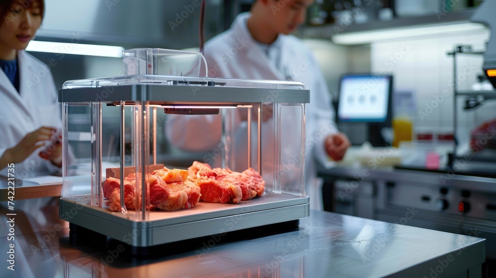 Lab grown meat. Showcasing the future of food with cultured beef in ...