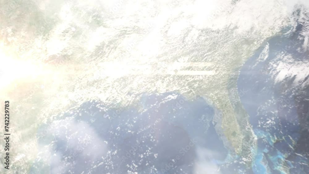 Earth zoom in from space and focus on Prichard, Alabama, USA. 3D ...