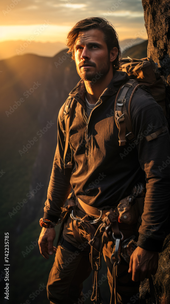 Rock climbing, Cliff ascent, Dynamic angles, Emotive expressions ...