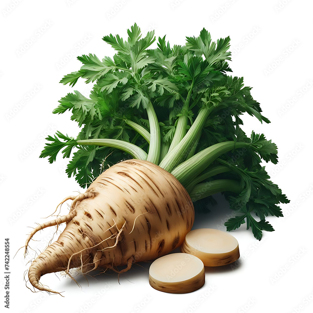 Isolated Parsnip. One whole Parsnip isolated on white background with ...
