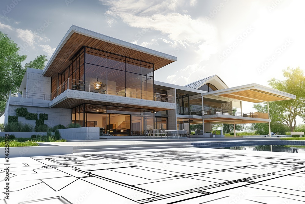 This photo shows a realistic digital representation of a house with a ...