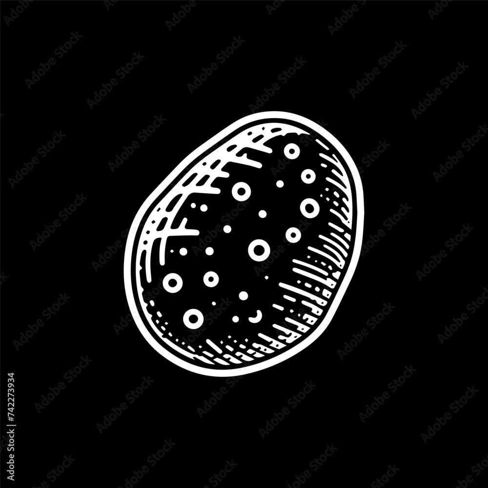potato monochrome potato logo black and white sticker of potato black ...