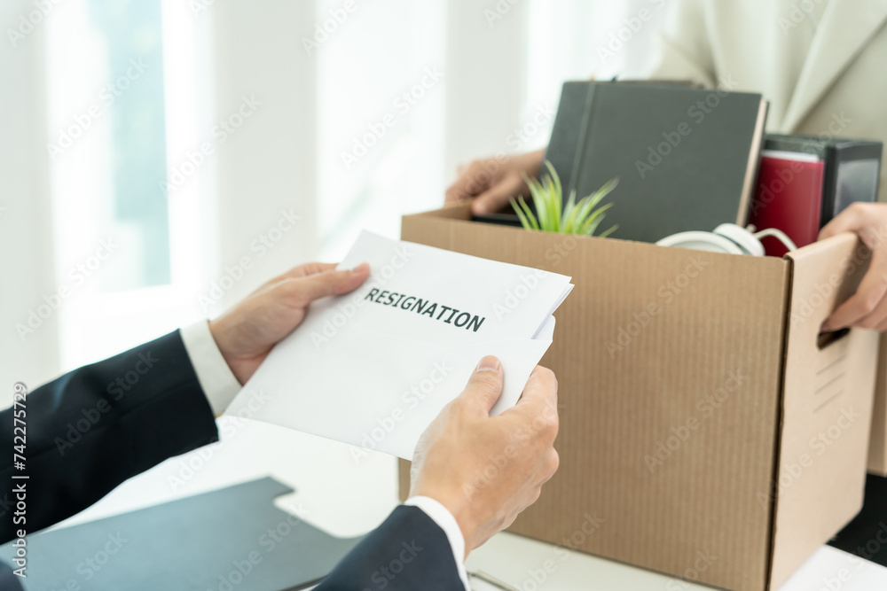 resignation, leave, quit, Business owner read resignation letter from ...