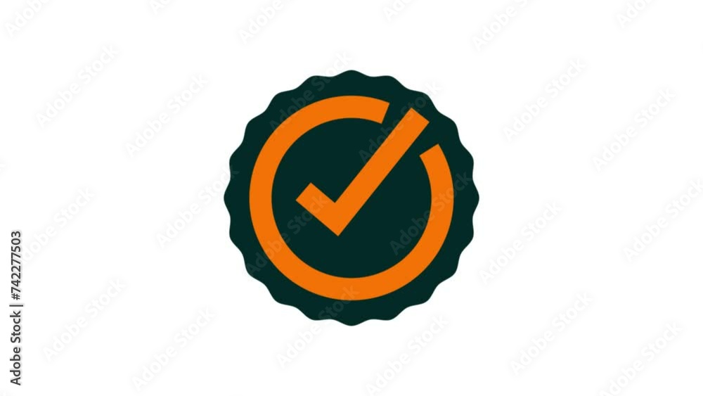 verified icon animation on a white background. checkmark, succesfully ...
