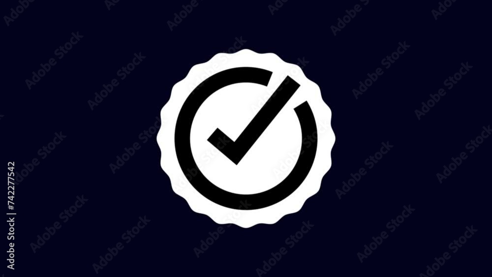 check mark animation on black background. checkmark, succesfully done ...