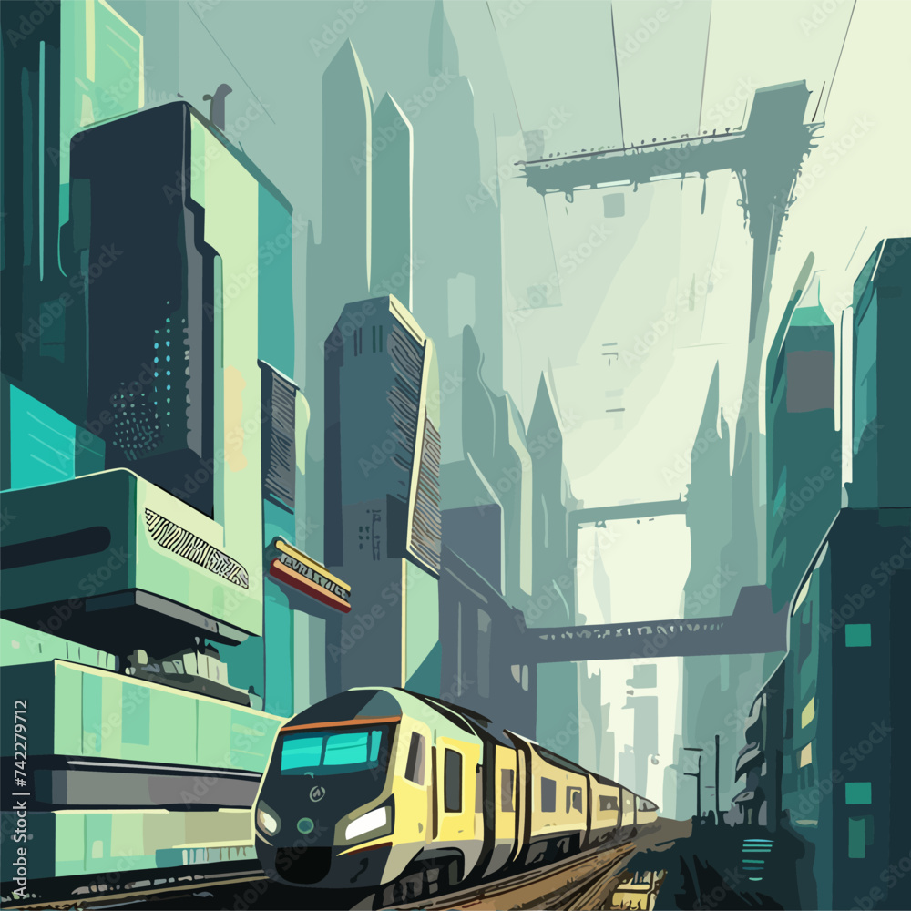 Automobile overpass, infrastructure and transportation panorama ...