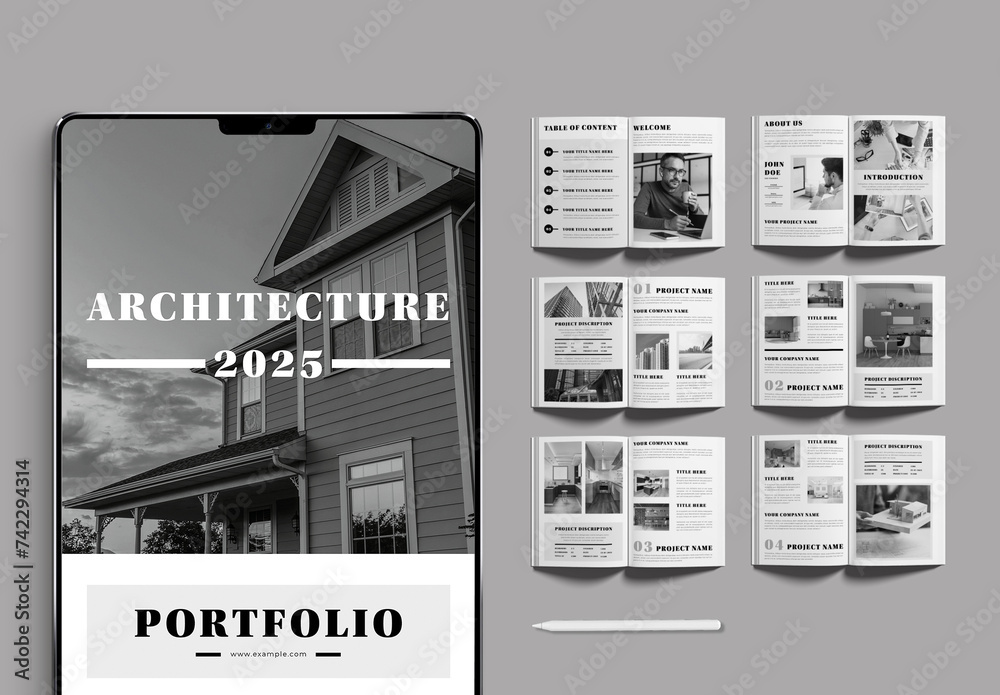 Architecture Portfolio Template Stock Template | Adobe Stock