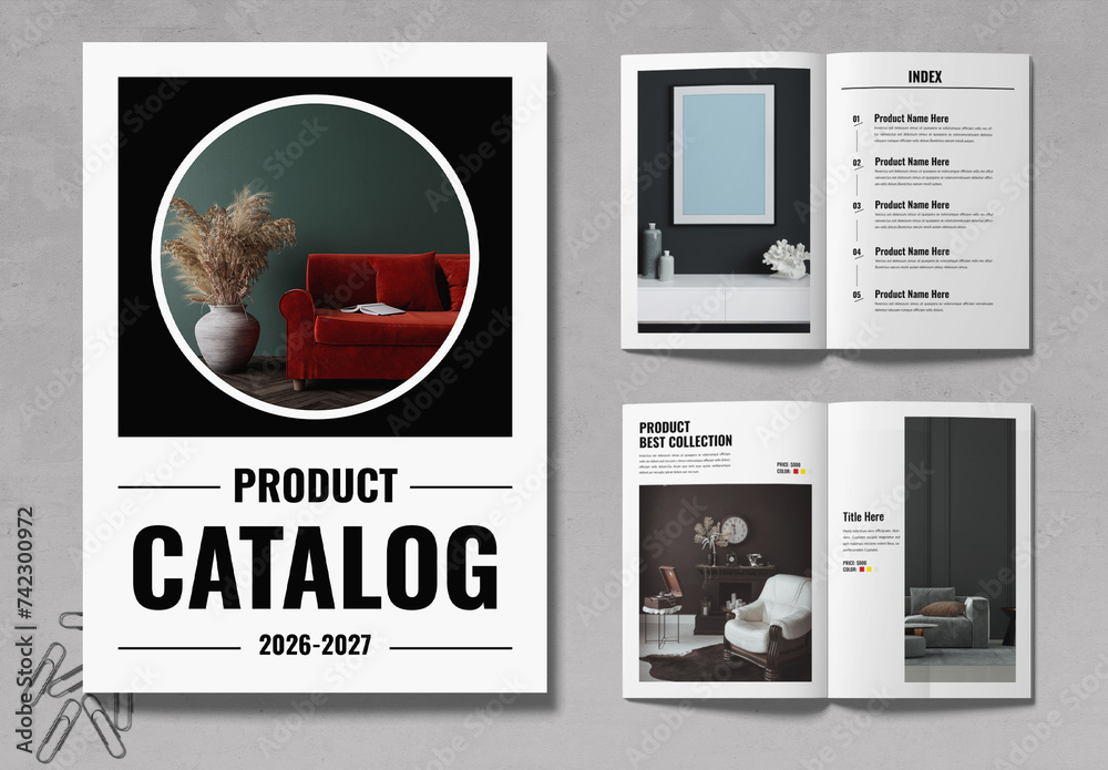 Product Catalog Design Layout Stock Template Adobe Stock