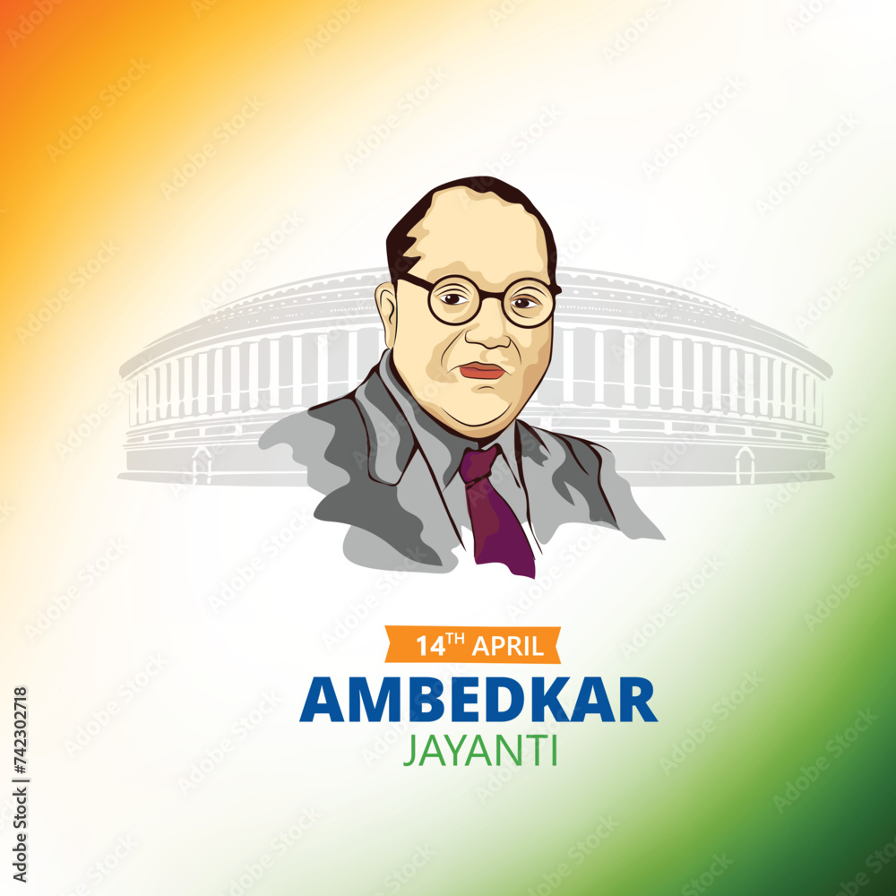 Vector illustration of Indian leader Dr Bhimrao Ambedkar Jayanti ...