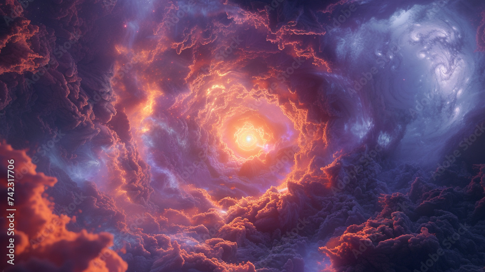 Interstellar waves of energy converging into a celestial portal ...