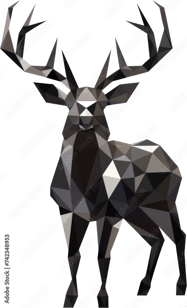 black deer,black crystal shape of deer,deer made of crystal diamond gem ...