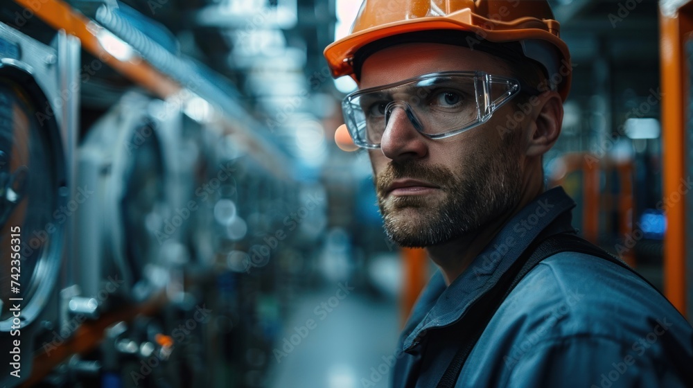 Engineers man programming machines to process recycled plastic ...