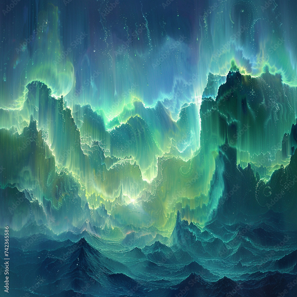 The seismic waves of an earthquake depicted as a dance of auroras ...