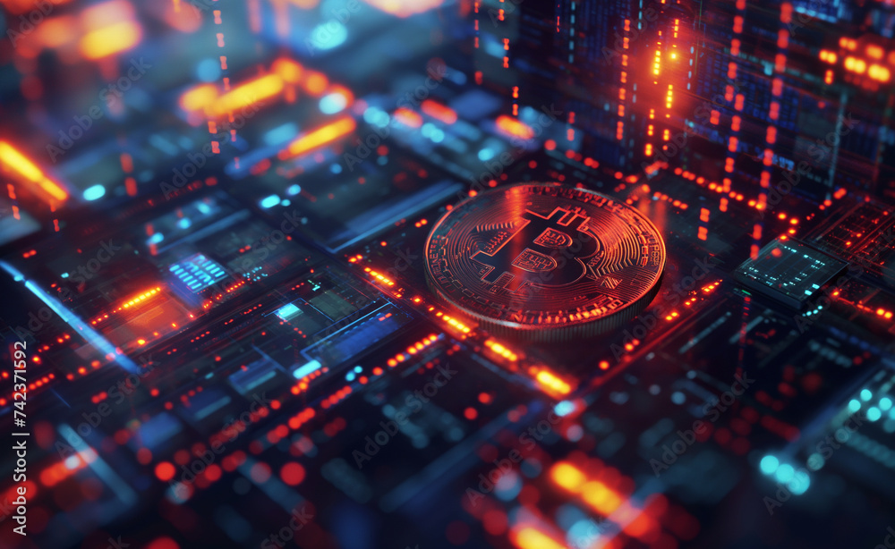 Cryptographic Foundations: Blockchain Banner with Proof of Work and Staking Validation Blocks ...