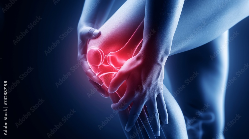 Knee Pain and Injury, Knee X-ray Anatomy, Emphasizing the Bones and ...
