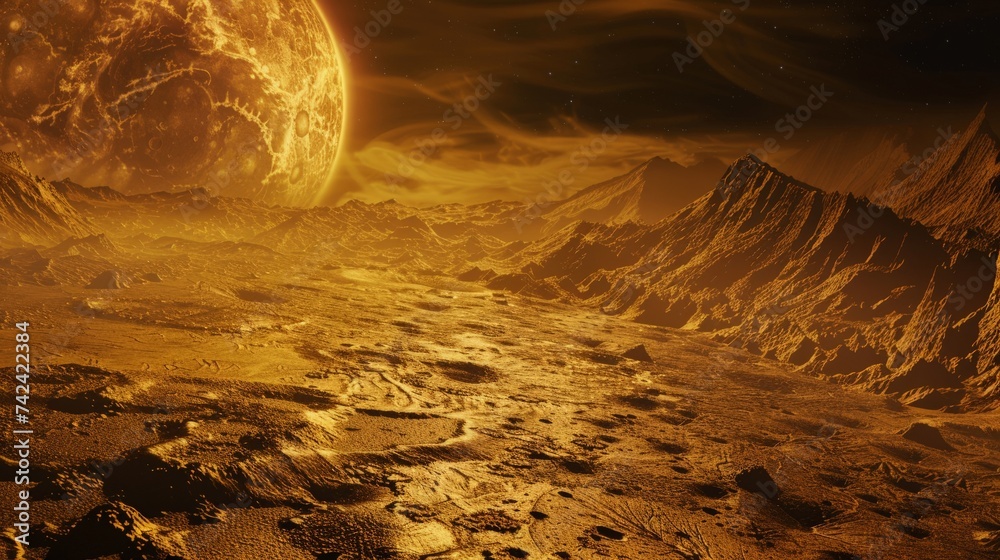 Venus' surface as imagined from a spacecraft descending through its ...