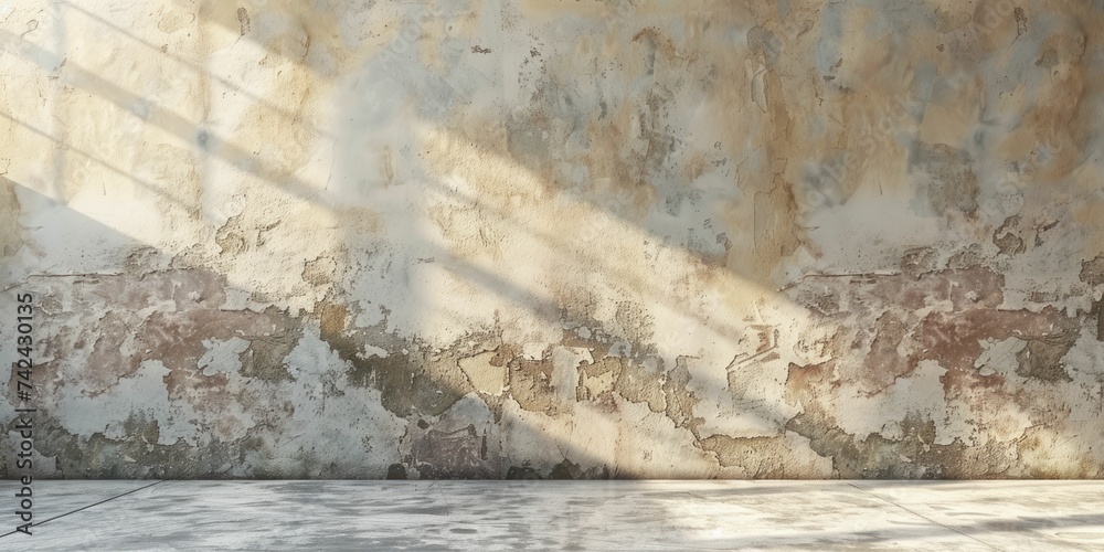 Distressed texture on a water-stained wall, showing damp history and ...