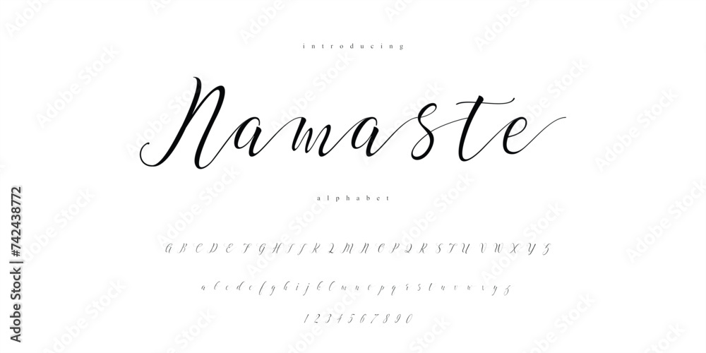 Namaste Handwritten Script Signature Alphabet Font Stock Vector | Adobe ...