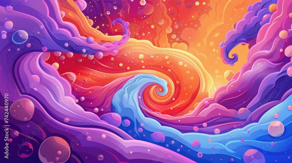 Cartoon Mania in Modern Twister Background Stock Illustration | Adobe Stock